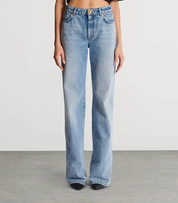Balmain High-rise Straight-leg Jeans