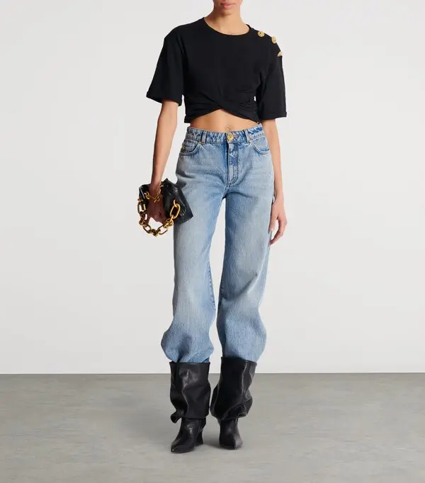 Balmain High-rise Straight-leg Jeans