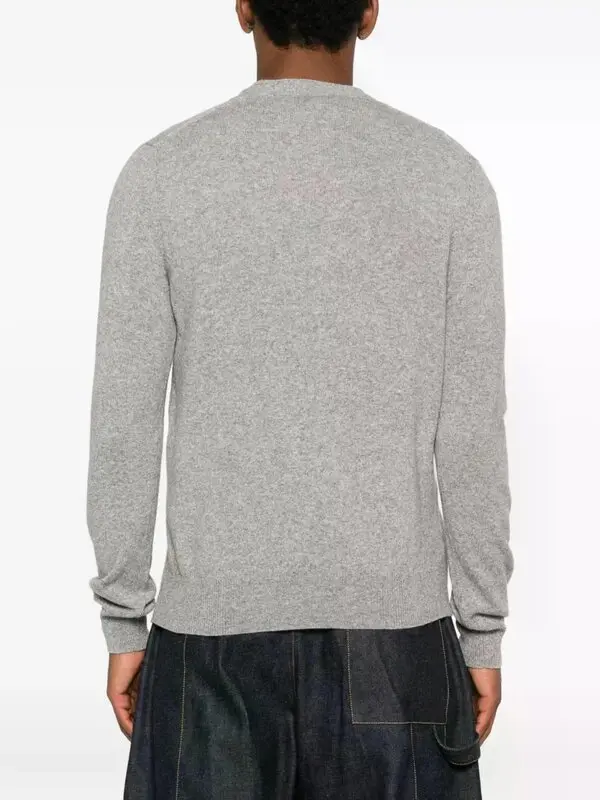 Play Comme Des Garcon Heart Emblem Rhinestone Embellishment Cardigan - Grey