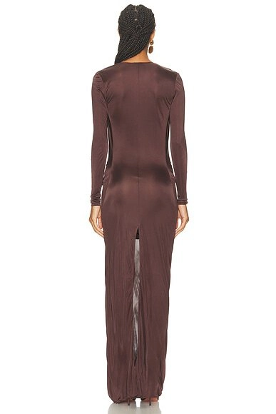 Atlein Plunge Neck Long Dress
