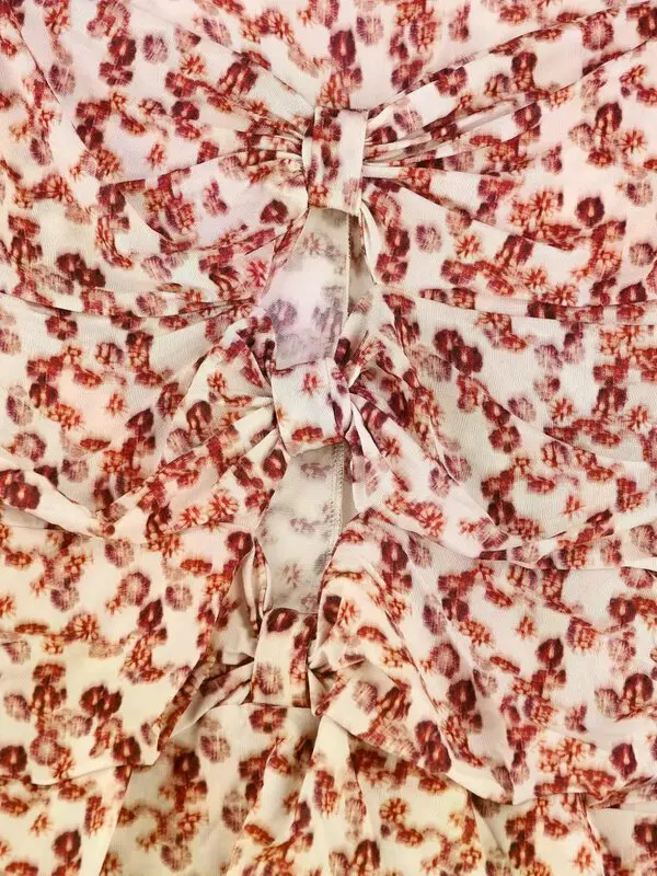 Isabel Marant Étoile Floral-print Tie-back Top - Red