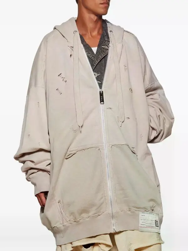 Mihara Yasuhiro Distressed Zip-up Hoodie