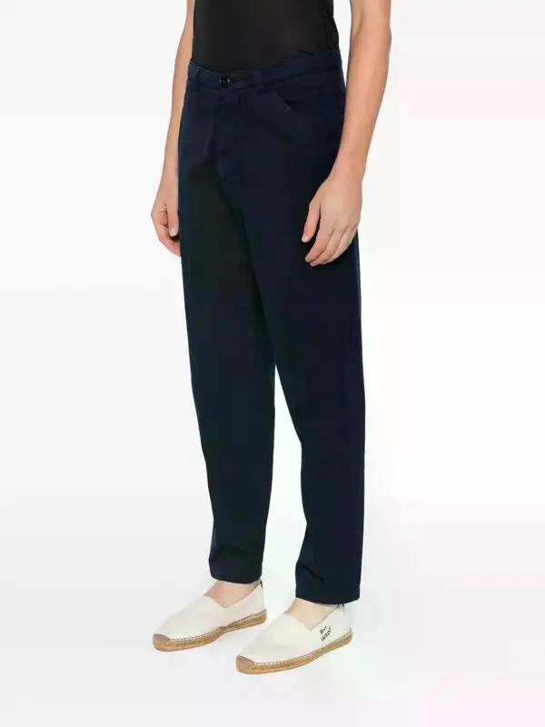 Brunello Cucinelli Press-crease Cotton Trousers - Blue