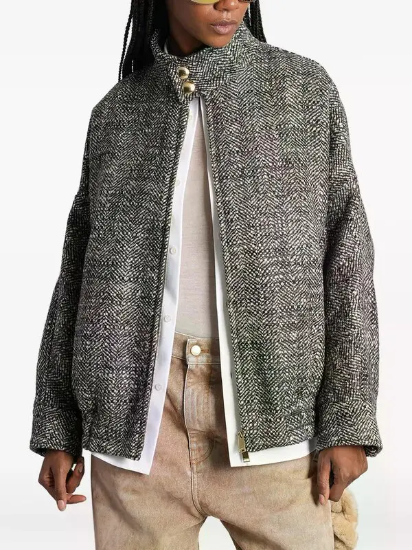 DARKPARK Herringbone Pattern Bomber Jacket