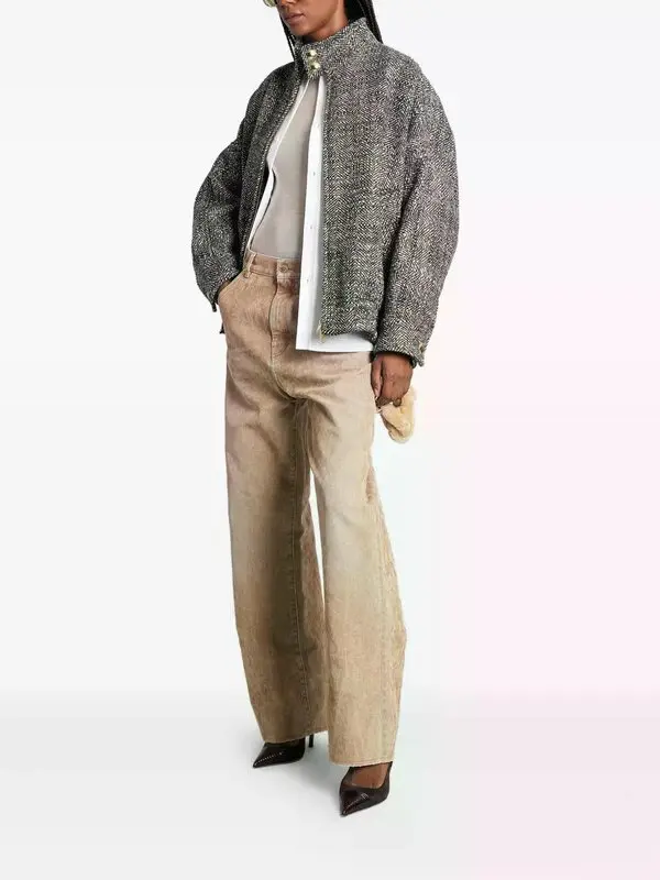 DARKPARK Herringbone Pattern Bomber Jacket
