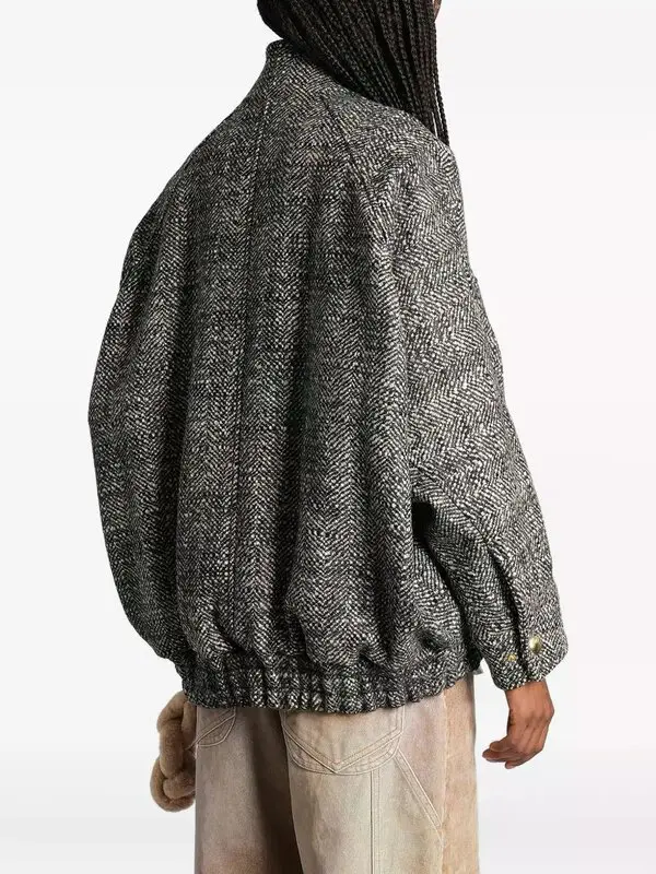 DARKPARK Herringbone Pattern Bomber Jacket