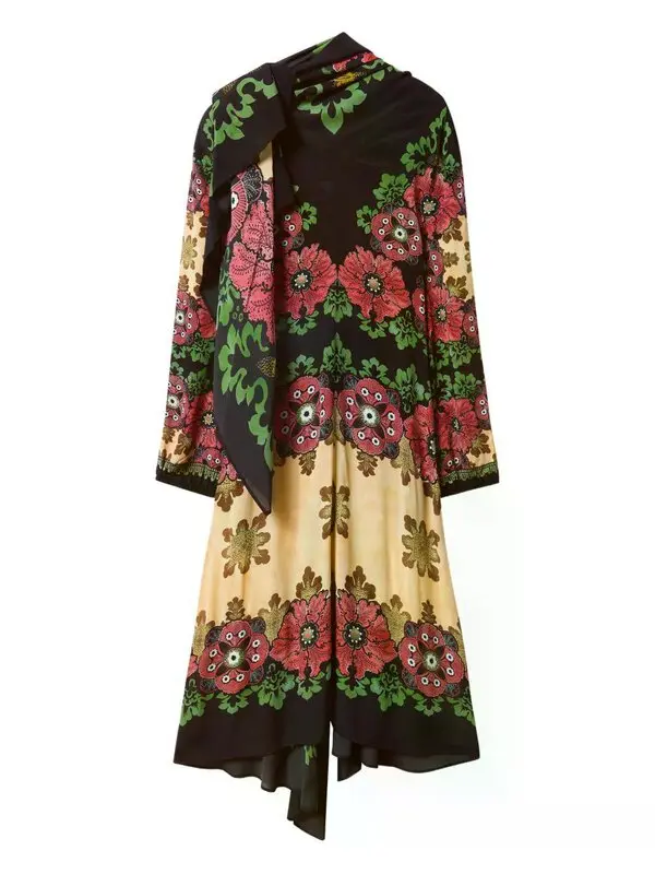 La DoubleJ Karis Floral-print Asymmetric Dress