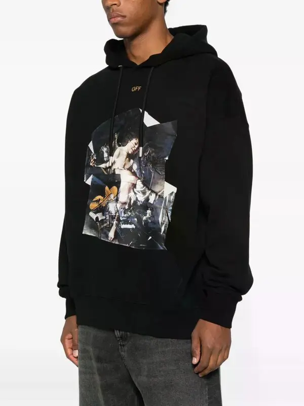 Off-White Artwork-print Hoodie - Black