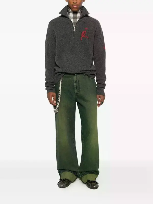 VIVIENNE WESTWOOD Embroidered Logo Half-zip Sweater