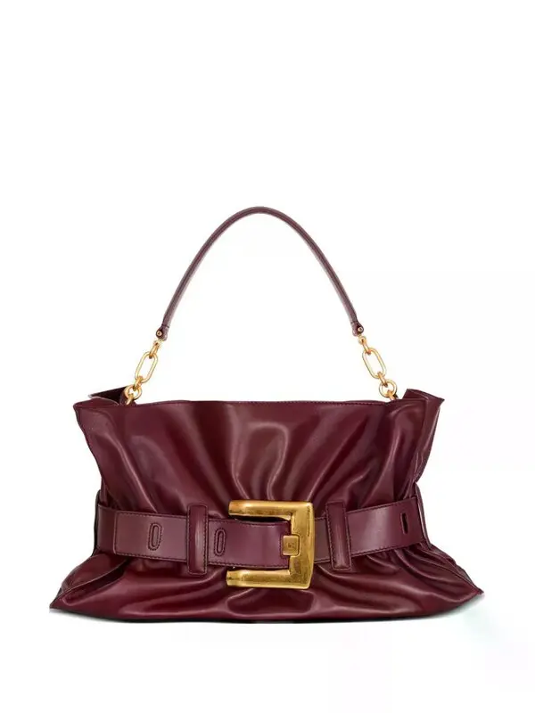 Balmain Medium Anthem Leather Shoulder Bag - Red