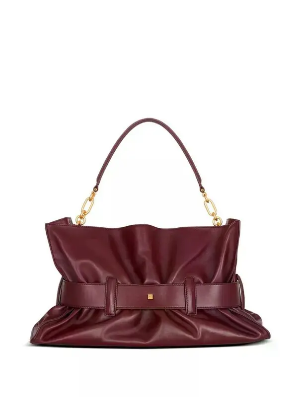Balmain Medium Anthem Leather Shoulder Bag - Red