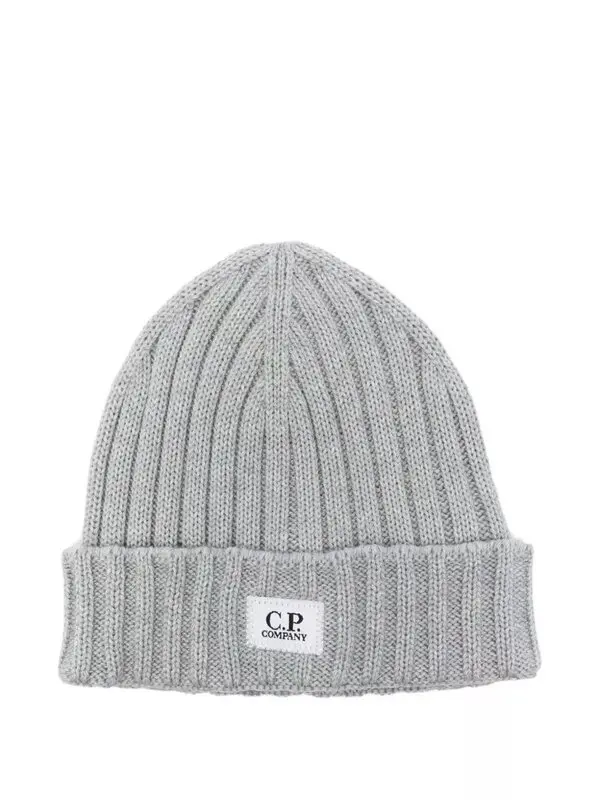 C.P. COMPANY Ribbed Knit Beanie - Grey