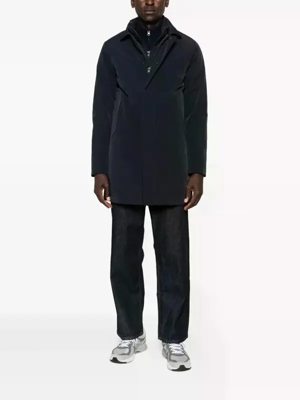 PEOPLE OF SHIBUYA Concealed Zip Coat - Blue