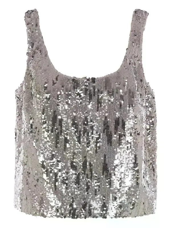 Elie Saab Sequin Embellished Scoop Neck Top