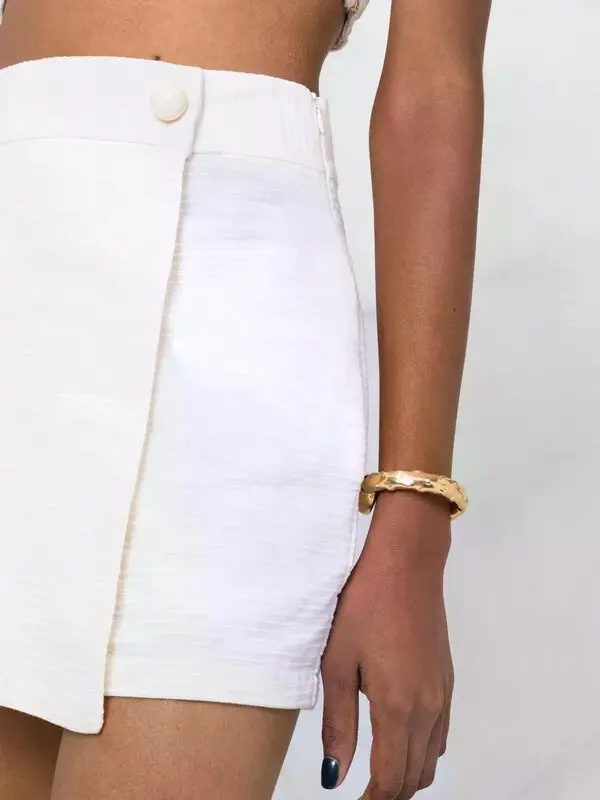 ADRIANA DEGREAS Wrap Front Cotton Shorts