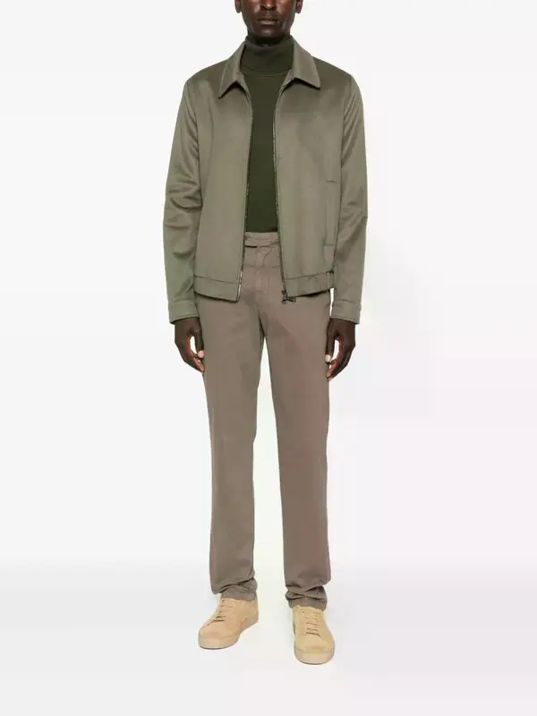 BERWICH Flat-front Trousers - Brown