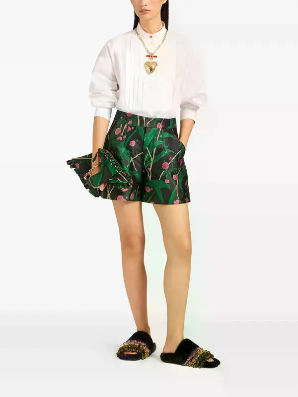 La DoubleJ Good Butt Floral-print High-waisted Shorts