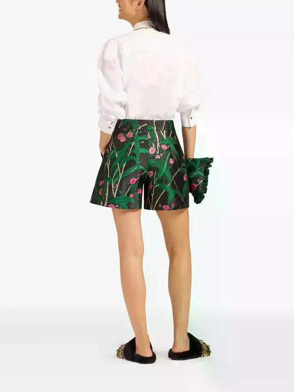 La DoubleJ Good Butt Floral-print High-waisted Shorts