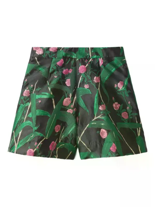 La DoubleJ Good Butt Floral-print High-waisted Shorts