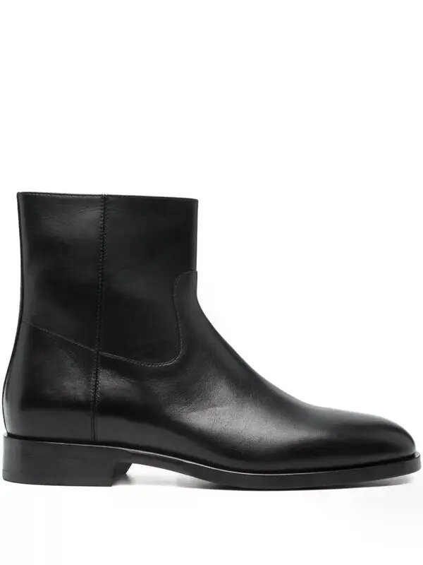 HENDERSON BARACCO Leather Zip Ankle Boots - Black