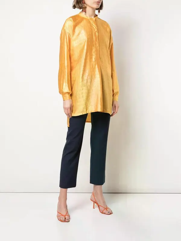 Sies Marjan Azra Crocodile-embossed Satin Shirt