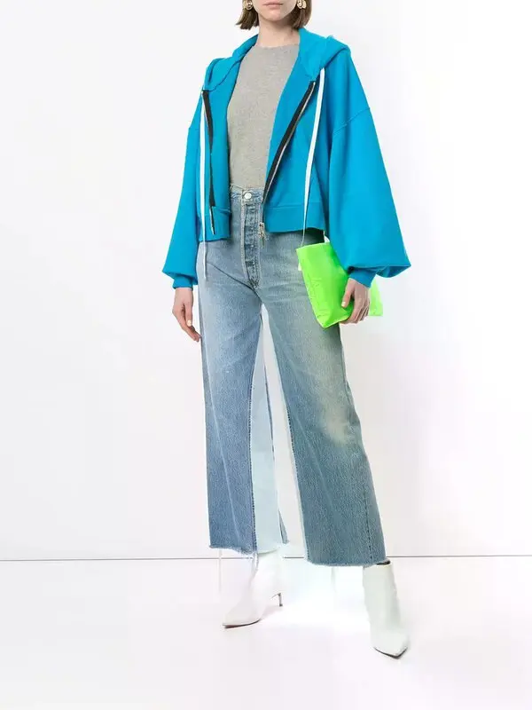 BEN TAVERNITI UNRAVEL PROJECT Hooded Bomber Jacket - Blue