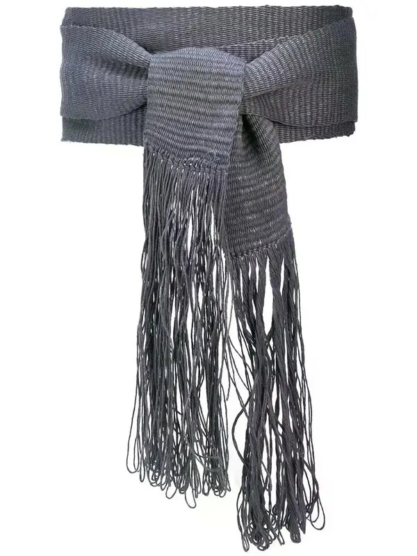 Voz Fringed Wrap Belt - Grey