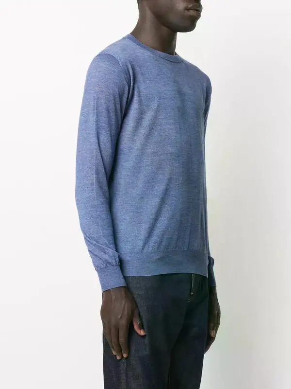CRUCIANI Crewneck Cashmere-silk Jumper - Blue