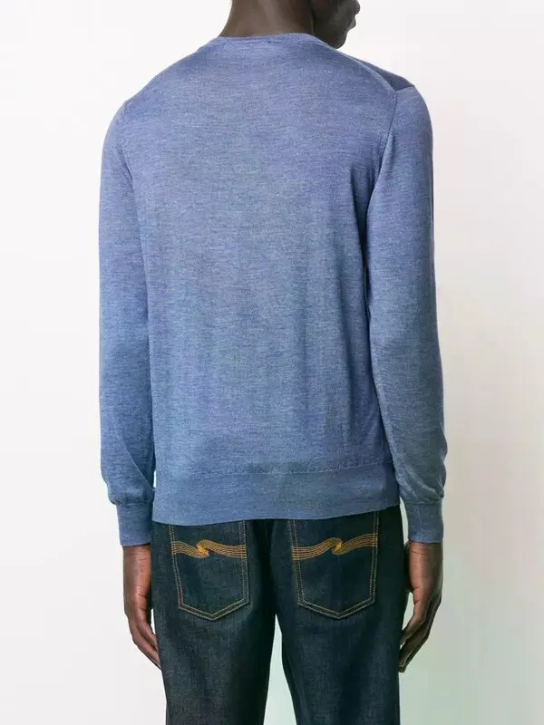 CRUCIANI Crewneck Cashmere-silk Jumper - Blue