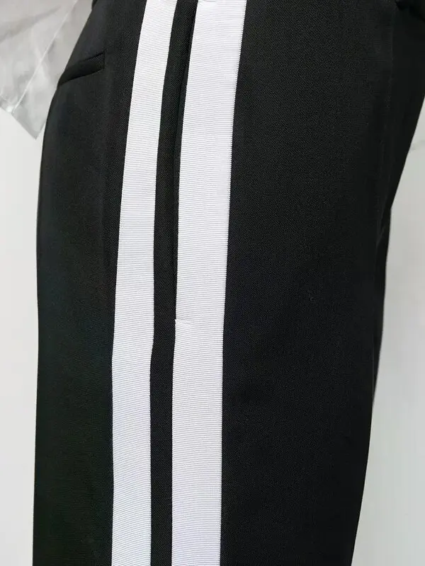 HAIDER ACKERMANN Virgin Wool Slim-fit Trousers With Contrast Stripe Trims