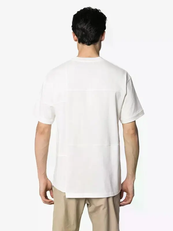 AMBUSH Logo-print Tonal-patchwork T-shirt - Neutrals