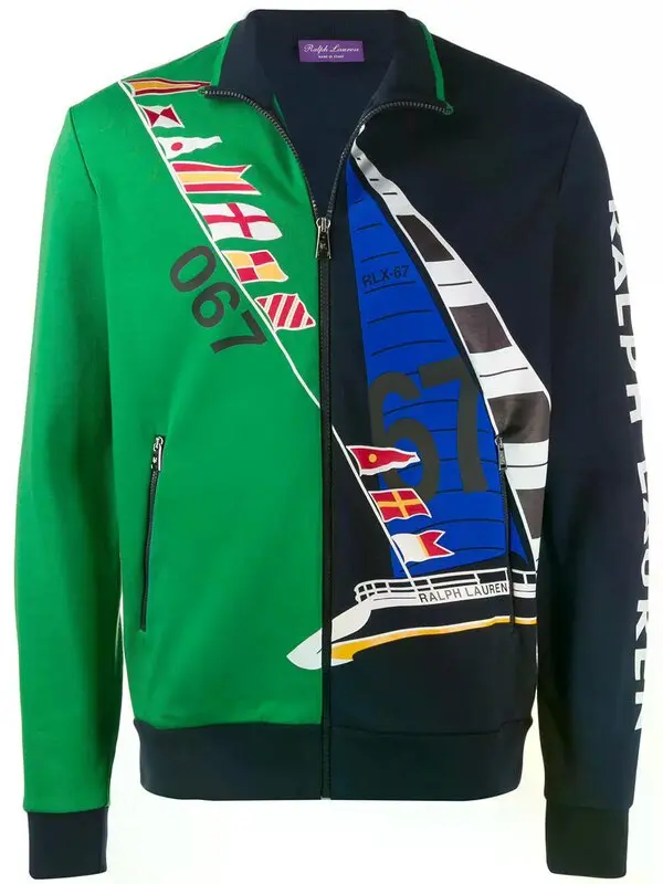 Ralph Lauren Purple Label Printed Zip Jacket - Blue