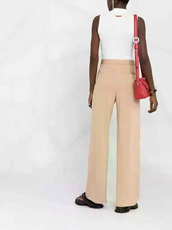 Palm Angels Logo Print Wide Leg Trousers
