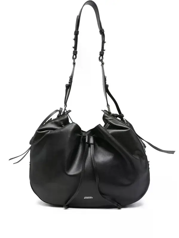Isabel Marant Étoile Leather Drawstring Shoulder Bag - Black