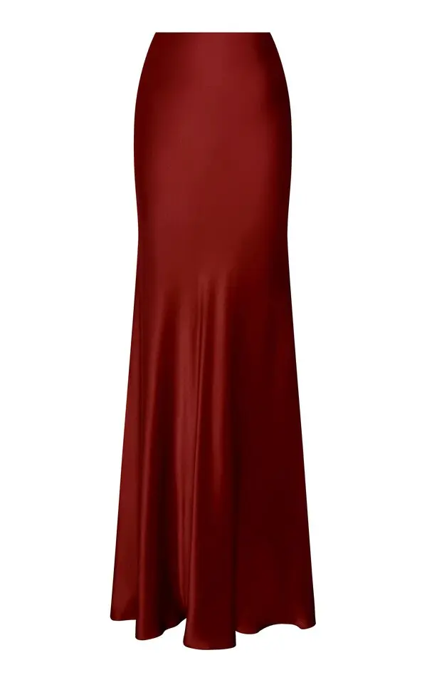 ANDRES OTALORA Silk-charmeuse Maxi Skirt - Red