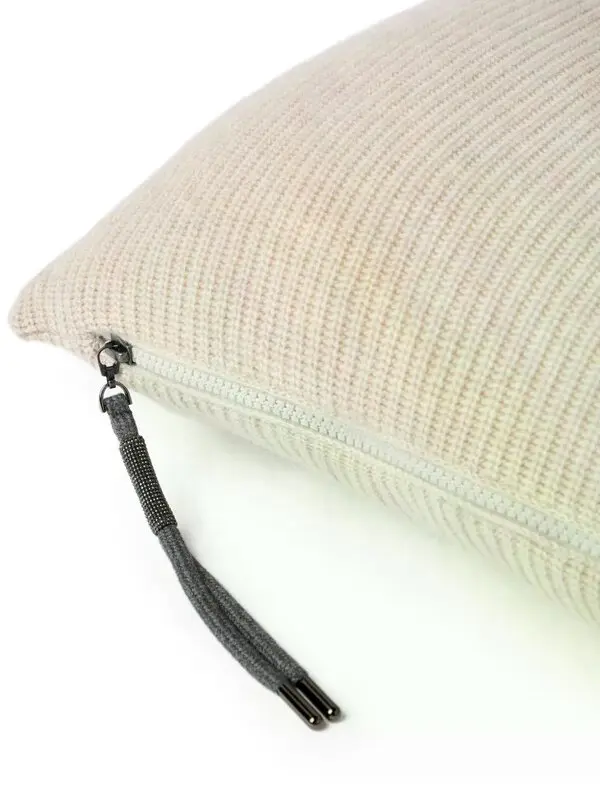 Brunello Cucinelli Ribbed-knit Cushion - Neutrals