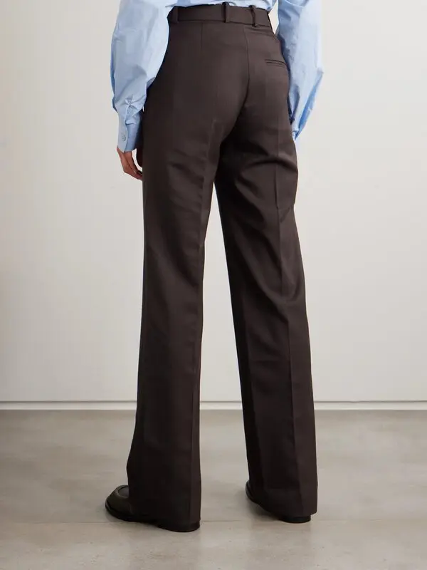 THE FRANKIE SHOP Lenora Pleated Twill Straight-leg Trousers