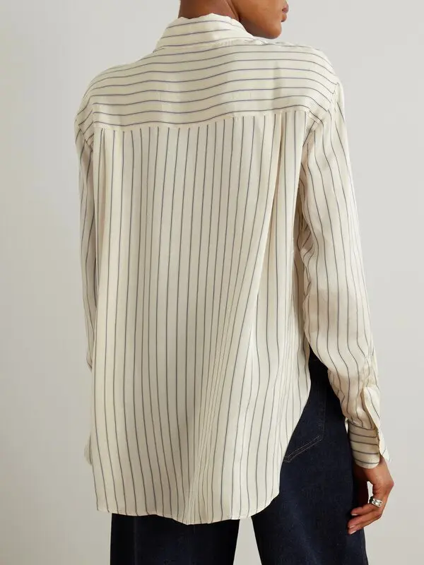 THE FRANKIE SHOP Peri Pinstriped Satin Shirt