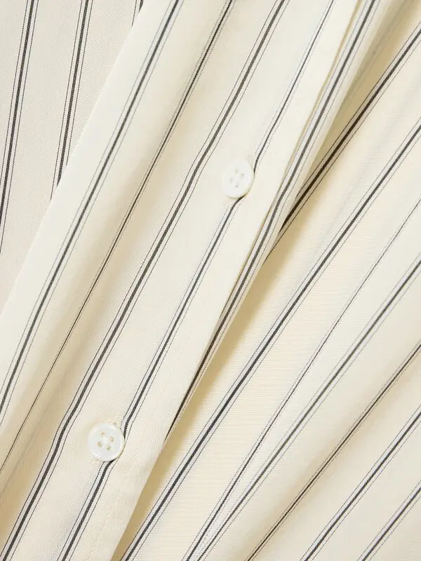 THE FRANKIE SHOP Peri Pinstriped Satin Shirt