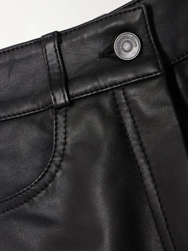 THE FRANKIE SHOP Loen Leather High-waisted Shorts