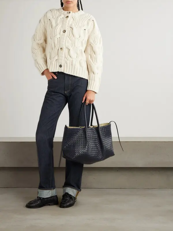 Bottega Veneta Cropped Cable-knit Wool Cardigan