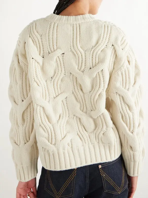 Bottega Veneta Cropped Cable-knit Wool Cardigan