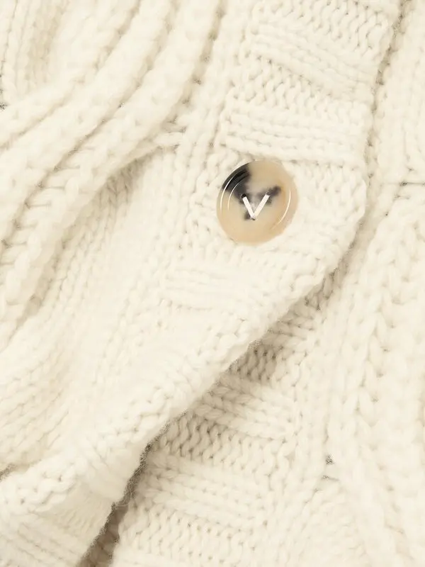 Bottega Veneta Cropped Cable-knit Wool Cardigan