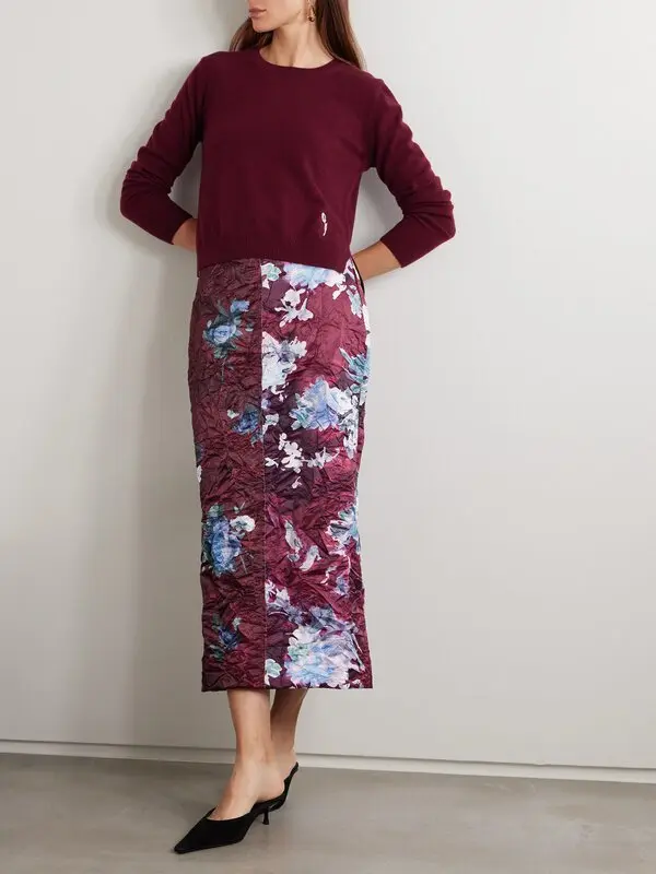 Erdem Embroidered Cashmere And Wool-blend Sweater - Red