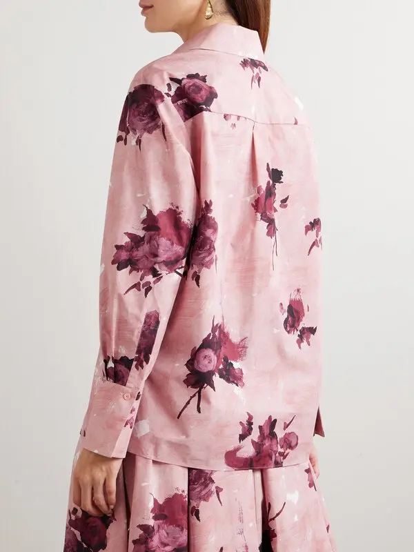 Erdem Floral-print Cotton-poplin Shirt