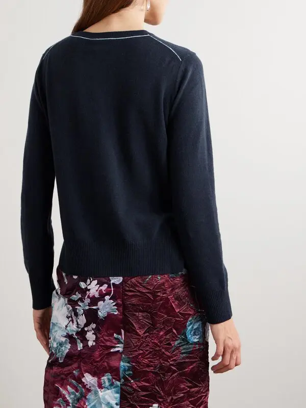 Erdem Embroidered Cashmere And Wool-blend Cardigan