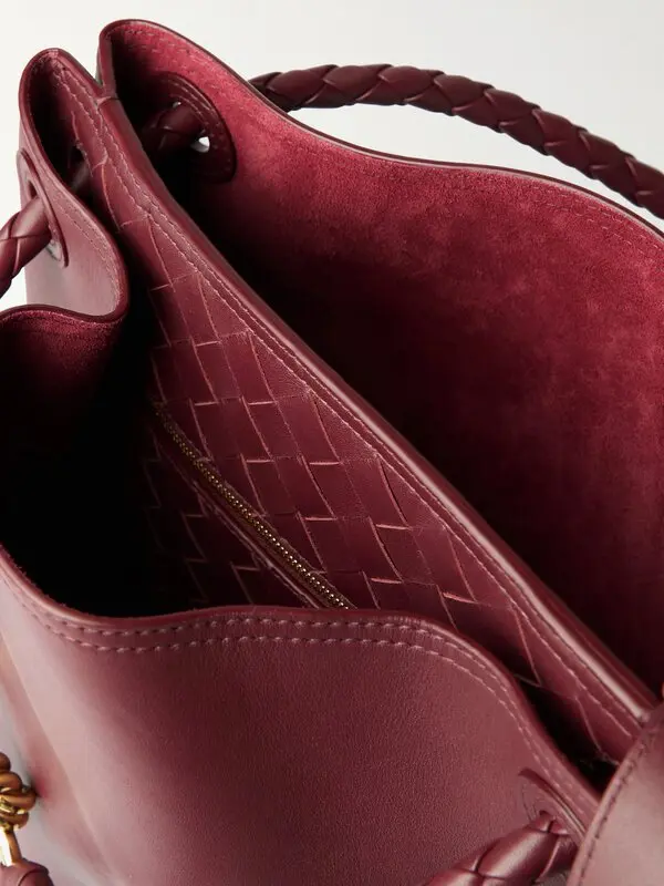 Bottega Veneta Andiamo Medium Leather Bucket Bag - Red