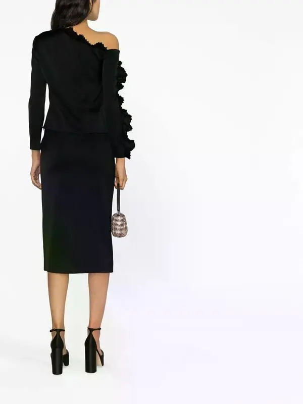 V:PM ATELIER Isabel Ruffle-detail Cold Shoulder Top
