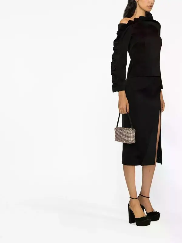 V:PM ATELIER Isabel Ruffle-detail Cold Shoulder Top