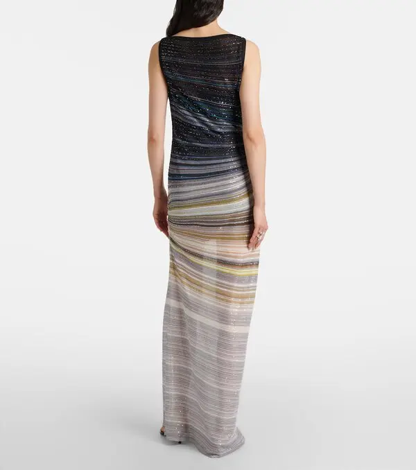 Missoni Sequined Striped Lame Maxi Dress